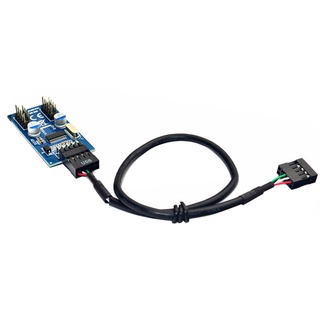 9 Pin USB Header Male 1 to 2 Female Extension Cable Card Desktop 9Pin ...