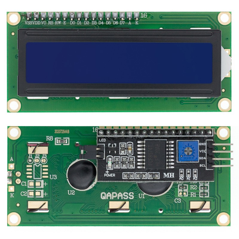 โมดูล LCD หน้าจอสีฟ้าสีเขียว IIC / I2C 1602 สำหรับ arduino 1602 LCD UNO ...