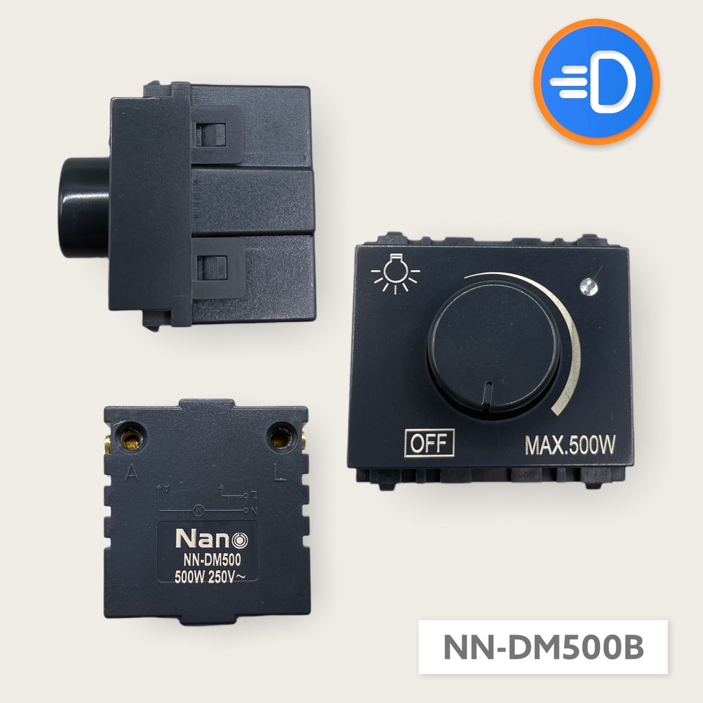 สวิตซ์หรี่ไฟ ดิมเมอร์ Dimmer NANO 500 วัตต์, ขนาด 1.5 ช่อง | Shopee ...