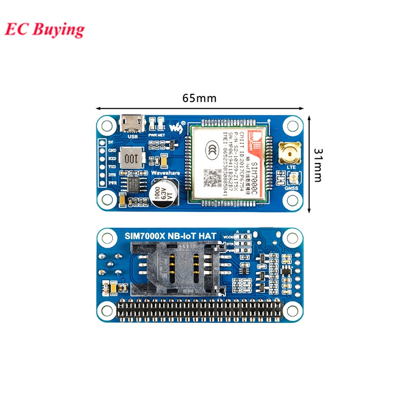 SIM7000C Module for Raspberry Pi NB-IoT/eMTC/EDGE/GPRS/GNSS/GPS HAT 4G ...