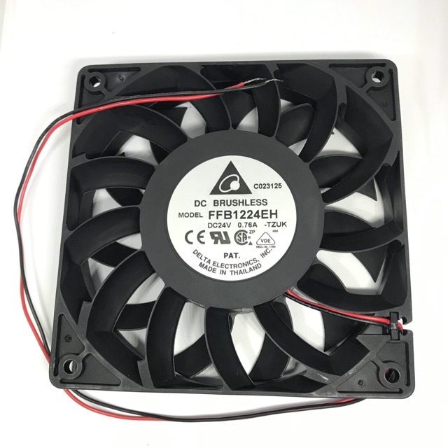 พัดลม DC24V 0.76A BRUSHLESS ของแท้ ลูกปืนอย่างดี#พัดลม24Vขนาด120X120X25mm ขนาด 4.5” | Shopee ...