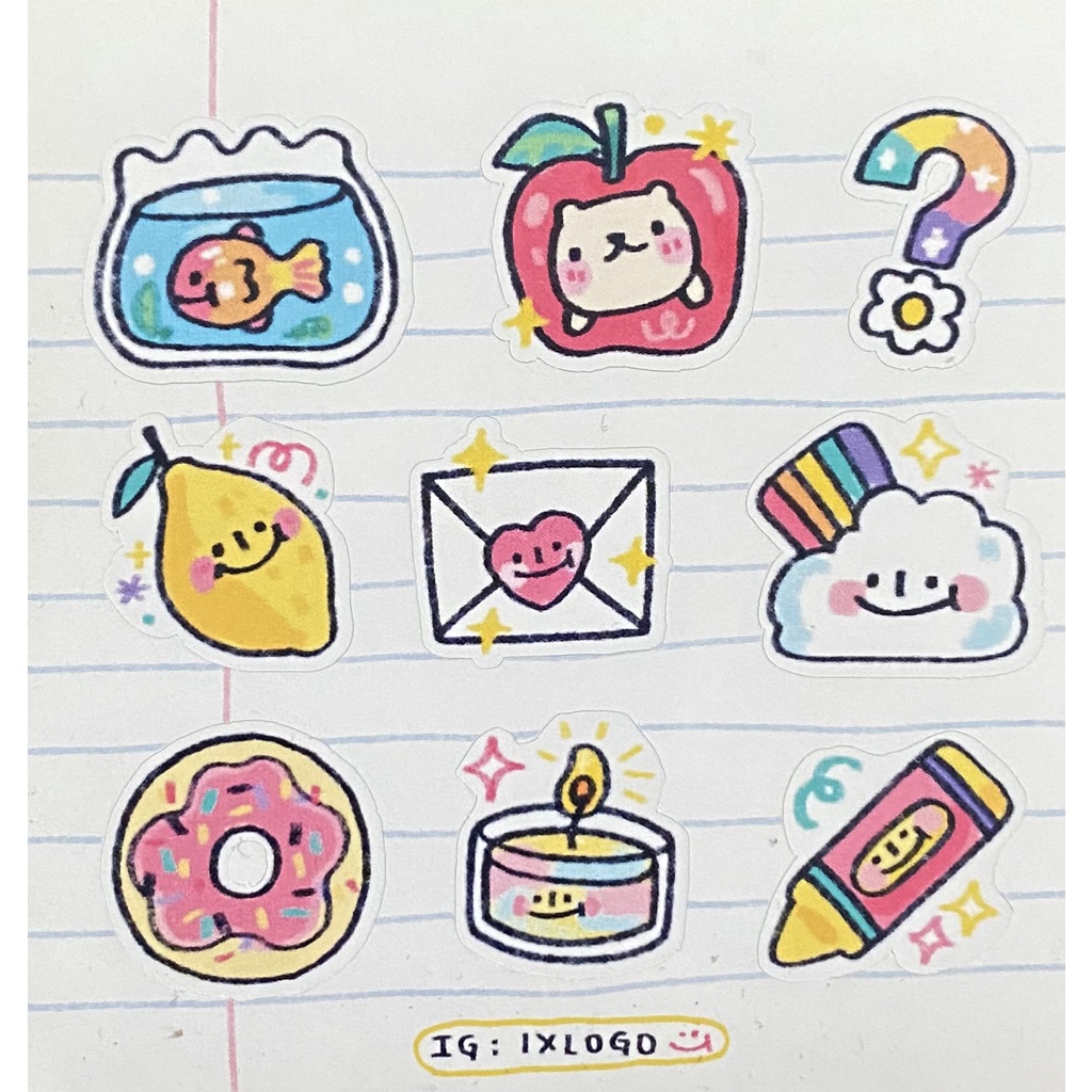 ixlogo Stickers สติกเกอร์ของคูมไอโกะขนาด A6 ครบทุกลาย | Shopee Thailand