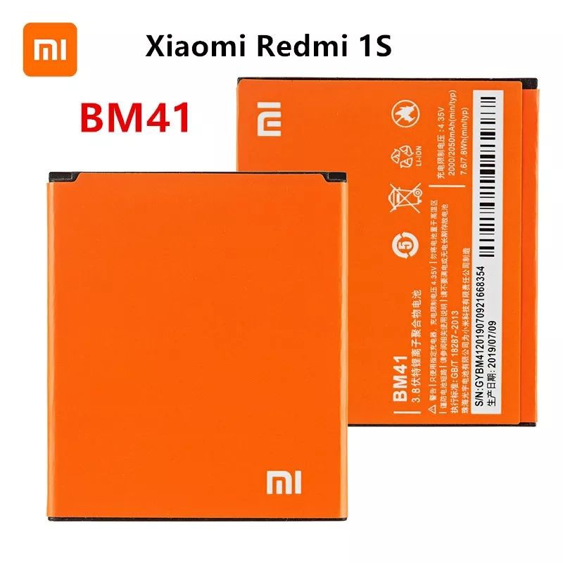 Xiao Miต้นฉบับ 100% BM41 2050mAhแบตเตอรี่สำหรับXiaomi Redmi 1S Redmi1S BM41 โทรศัพท์คุณภาพสูง ...