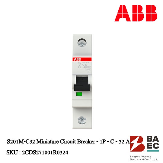 ABB S201M-C32 เซอร์กิตเบรกเกอร์ 32Amp 1P 10KA | Shopee Thailand