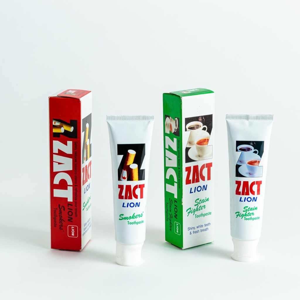 ยาสีฟัน Zact Lion Stain Fighter & Smokers' Toothpaste 90/160 g | Shopee ...