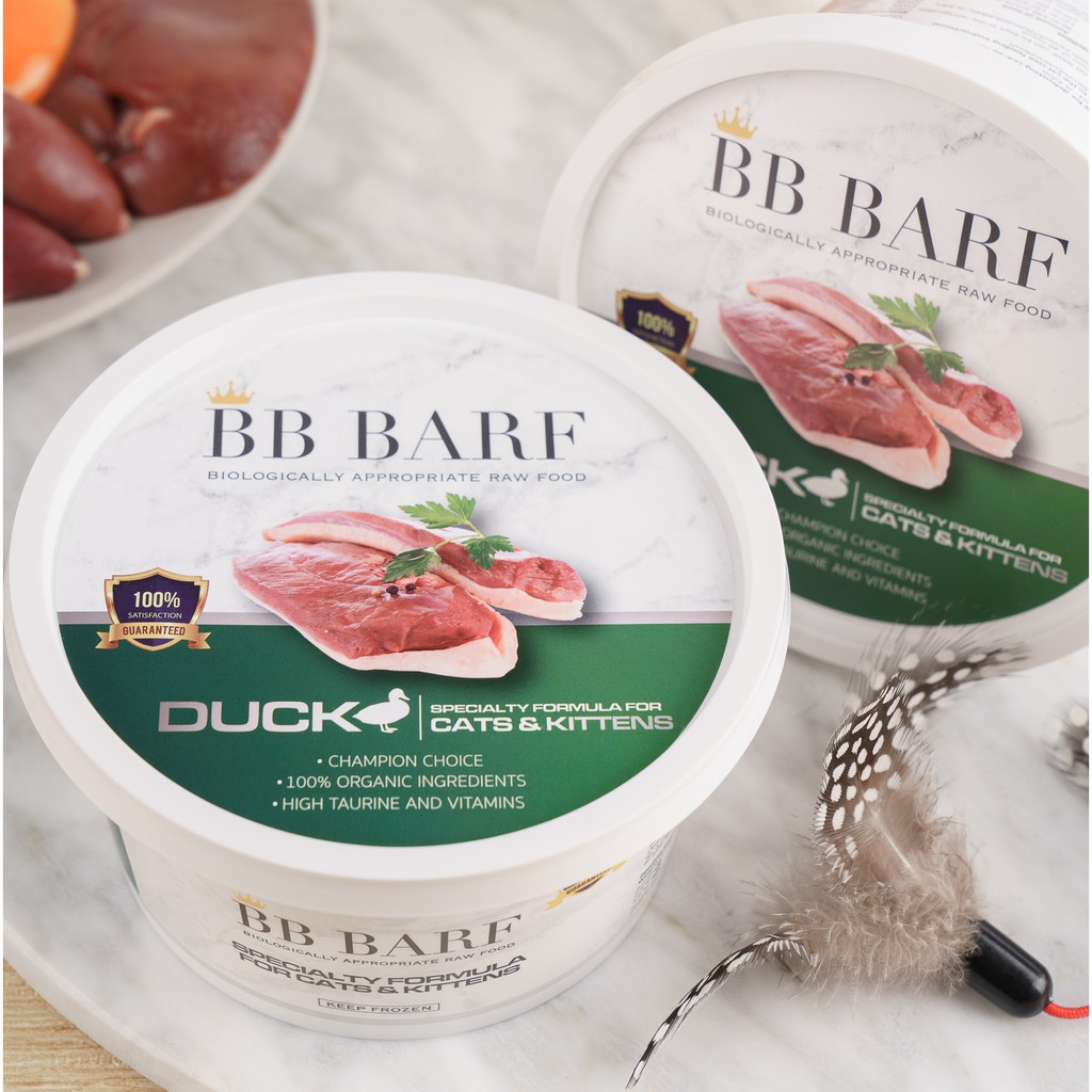 สูตรไก่ สูตรเป็ด อาหารบาร์ฟ BB BARF อาหารสดดิบสำหรับแมว 30 กระปุก ...