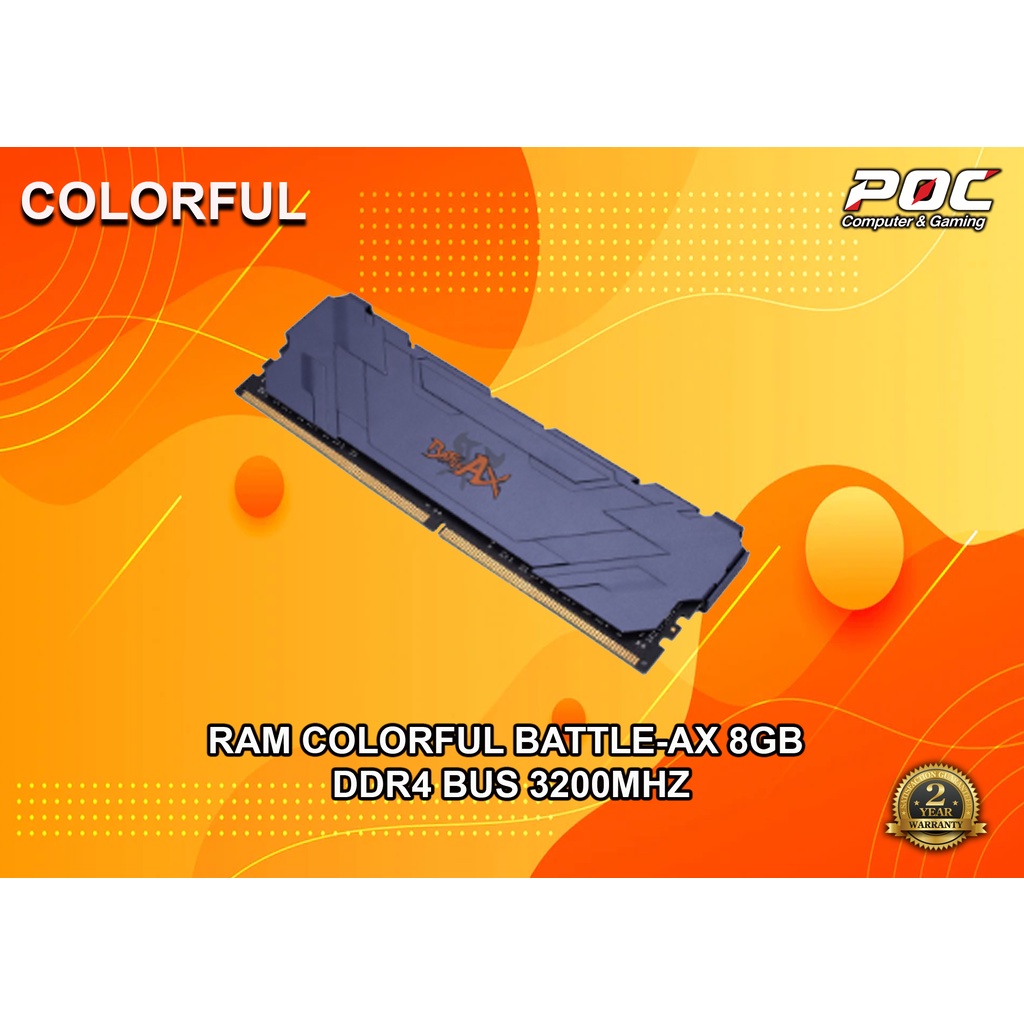 RAM (หน่วยความจำ) COLORFUL BATTLE-AX 8GB DDR4 BUS 3200MHZ | Shopee Thailand