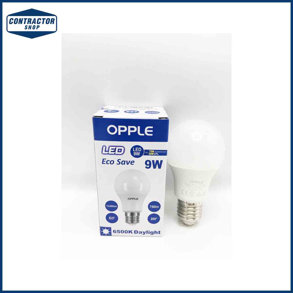 หลอด BULB OPPLE ขนาด 9w. Day Light (ECO SAVE 6500K) | Shopee Thailand