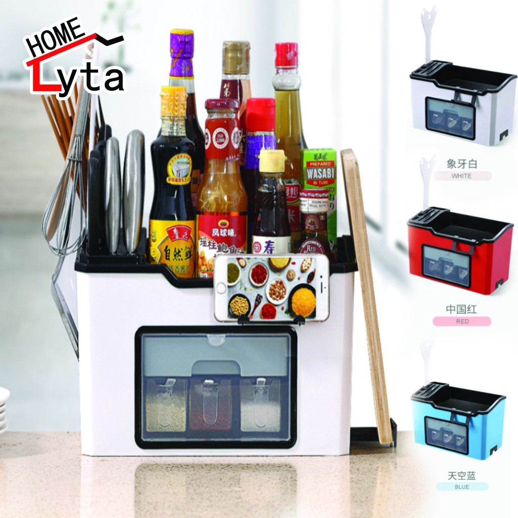 Lyta HOME ชั้นวางขวดเครื่องปรุงรส พร้อมช่องใส่ Rak Kicap L142 | Shopee ...