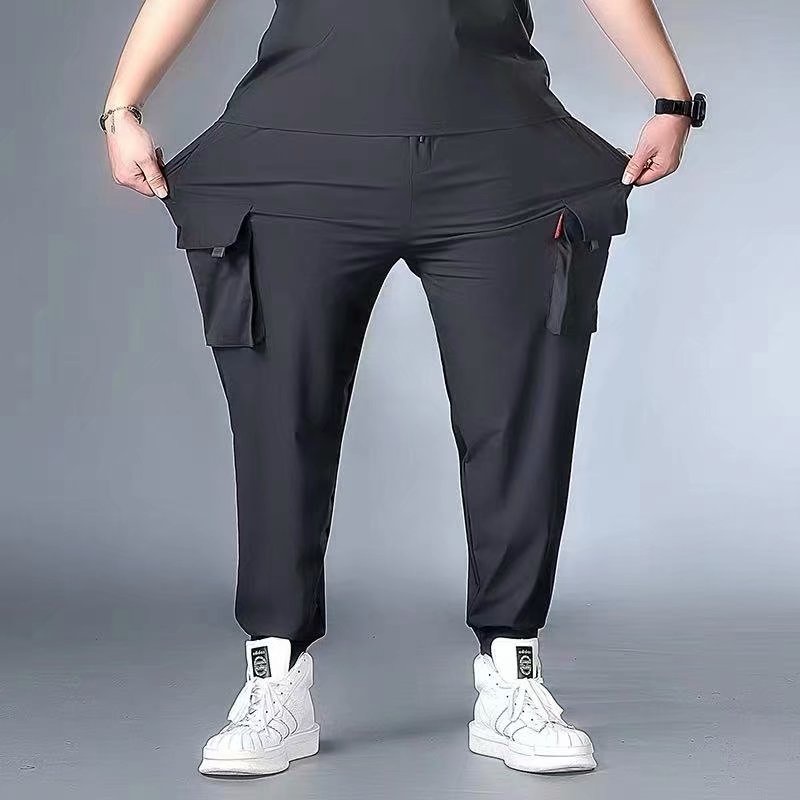กางเกงคาร์โก้ขายาว ทรงหลวม ขนาดใหญ่ ทนทาน สีดํา ไซซ์ M-8XL สําหรับผู้ชาย | Shopee Thailand
