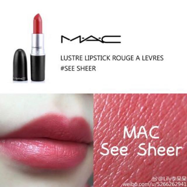 MAC LUSTRE LIPSTICK #See sheer 3g ลิปสติกสีชมพูคอรอล สีใกล้เคียงริม ...