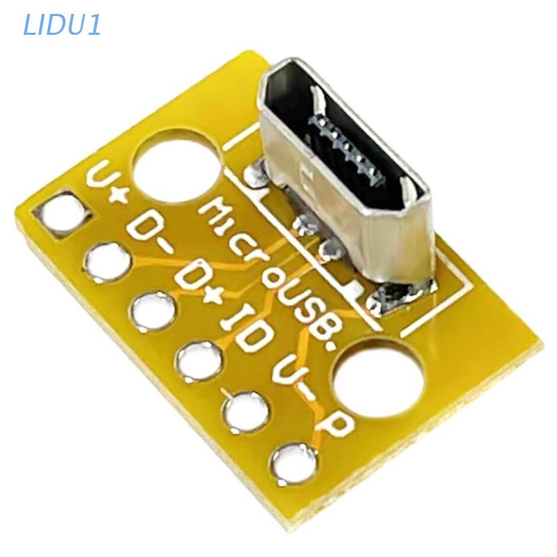 LIDU1 180 Degree Vertical Micro USB Female Head A Connector Port Socket ...