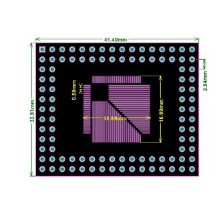 Qfp Tqfp Lqfp Fqfp 32 44 64 80 100 Lqf Smd Turn To Dip Pcb แผ่นบอร์ดโมดูลเชื่อมต่อ 0 . 8 มม ...