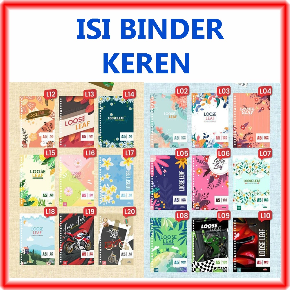Fill Binder Looseleaf Adz Dzahabi ขนาด A5 เติม 50 100 แผ่น | Shopee ...