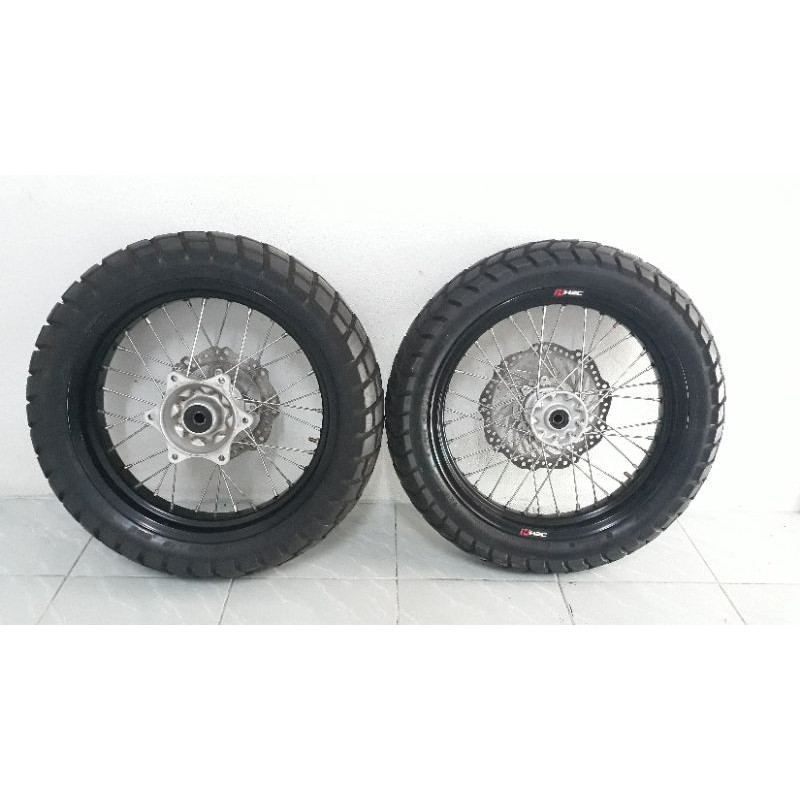 ชุดล้อโมตาด Honda CRF 250 H2C สีดำ ล้อหน้า+หลังพร้อมยาง(1 ชุด) ดอกยาง ...