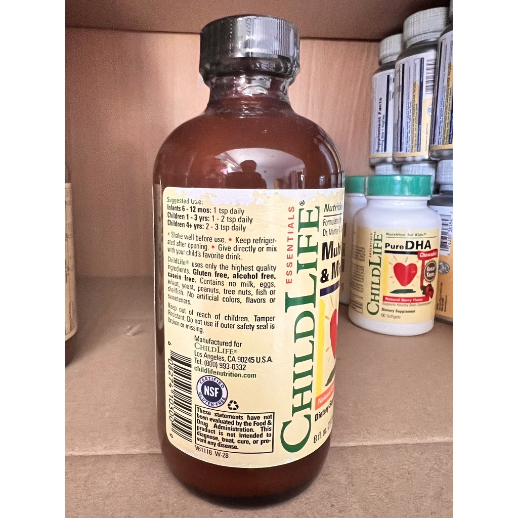 ChildLife, Essentials, Multi Vitamin & Mineral, Natural Orange/Mango ...