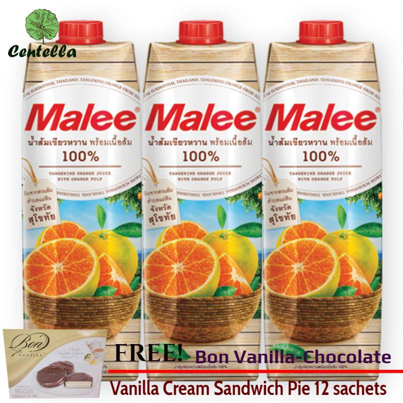 Malee Tangerine orange juice from Sukhothai 1000 ml x3 box Free Bon ...