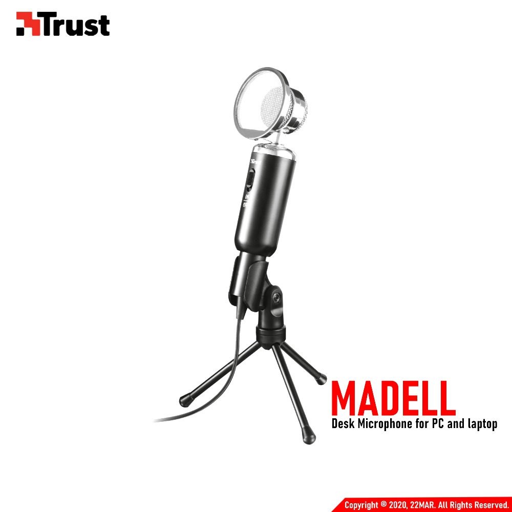TRUST MADELL DESKTOP MICROPHONE V.2 (21672)ไมโครโฟน | Shopee Thailand