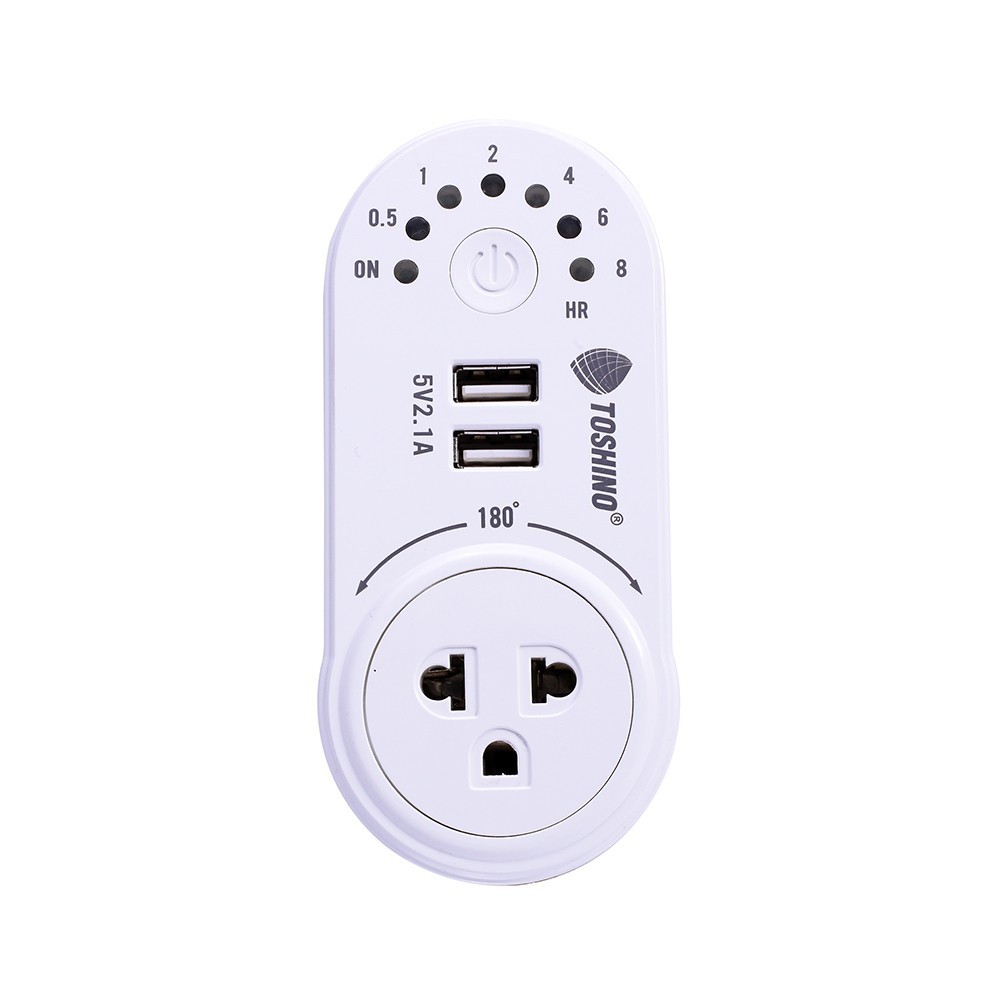 ปลั๊กแปลง 3 ขา ตั้งเวลา 2 USB TOSHINO TS-MT2U ADAPTER TIMMER 3P 2 USB TS-MT2U TOSHINO | Shopee ...