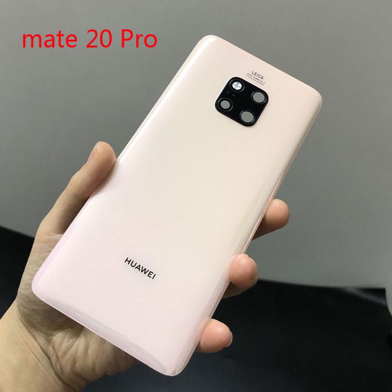 กระจกนิรภัยฝาหลังสําหรับ Huawei Mate20 Mate 20 Pro ฝาหลังแบตเตอรี่ประตู + กรอบกล้อง + ฝาครอบแฟลช ...