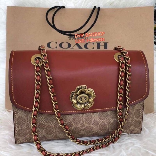 COACH 30585 PARKER IN COLORBLOCK SIGNATURE CANVAS แท้ OUTLET STORE ...