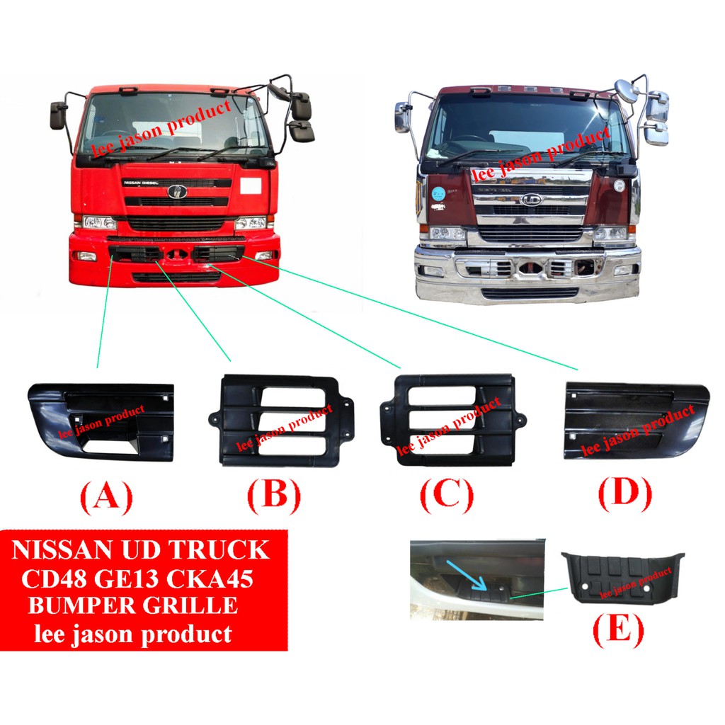 J123S01 NISSAN UD TRUCK CD48 GE13 CKA45 BUMPER GRILLE,BUMPER NET (สีดํา ...