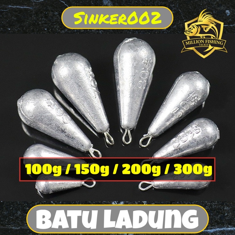 【Sinker002】saiz Xl Batu Ladung Timah ตะกั่วตกปลา 100 150 200 300 กรัม ...