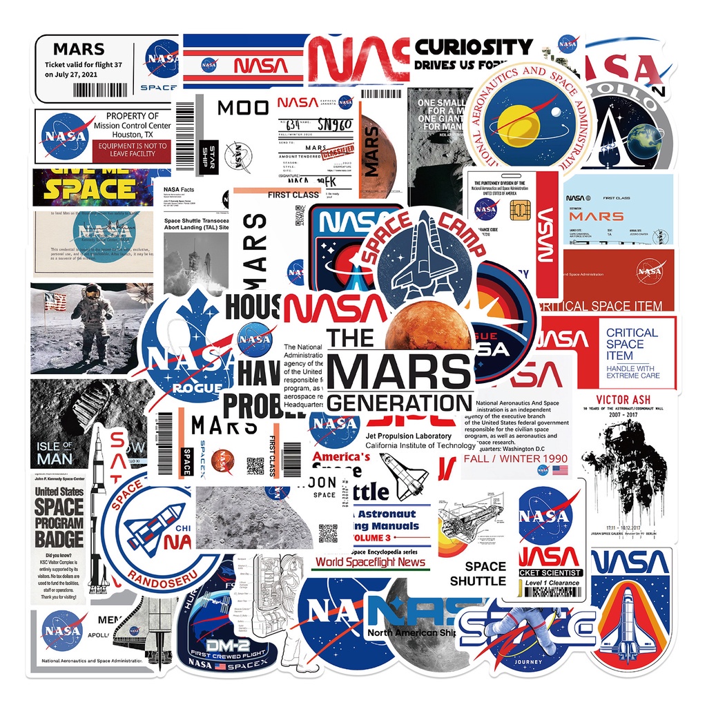 💥พร้อมส่ง💥ลายการ์ตูนอะนิเมะ NASA CARTOON MARS 50แผ่น กันน้ำ สติ๊กเกอร์ ...