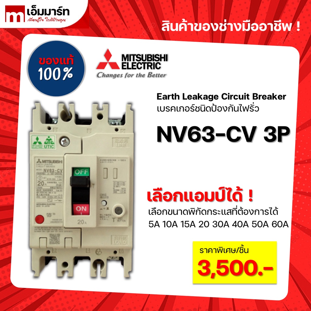 เบรกเกอร์กันดูด เบรกเกอร์ป้องกันไฟรั่ว earth leakage circuit breaker ...