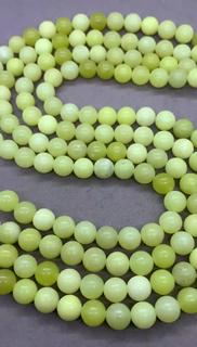 Lemon Jasper Beads มะนาวแจสเปอร์ลูกปัดหินกลม 4-12 มม. พลอยหลวม Spacer ...