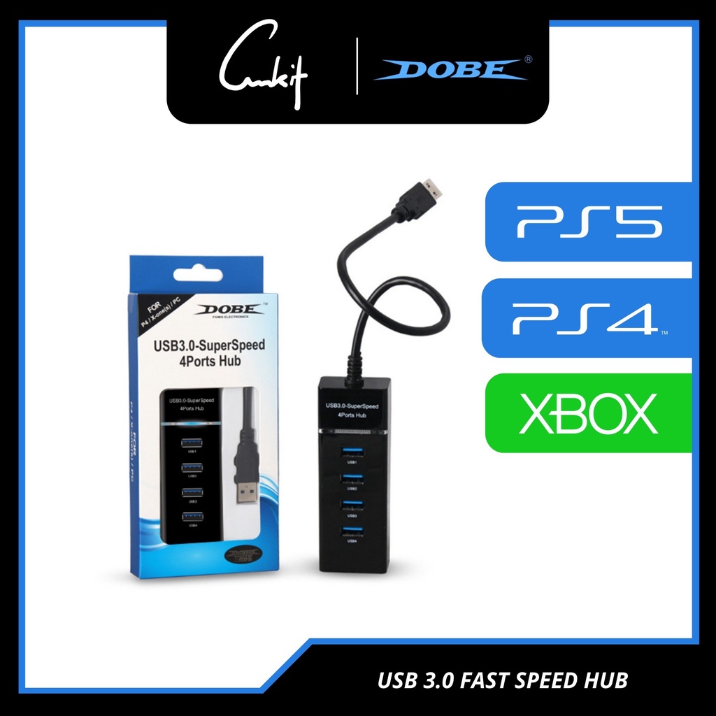 Dobe PS4 ฮับสายไฟ USB 3.0 ฮับ USB ความเร็วสูง Xbox PC | Shopee Thailand