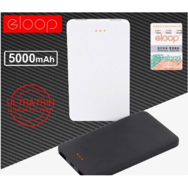 แบตเตอรี่สำรอง Eloop 5000mah รุ่น E30ของใหม่ สีขาว | Shopee Thailand
