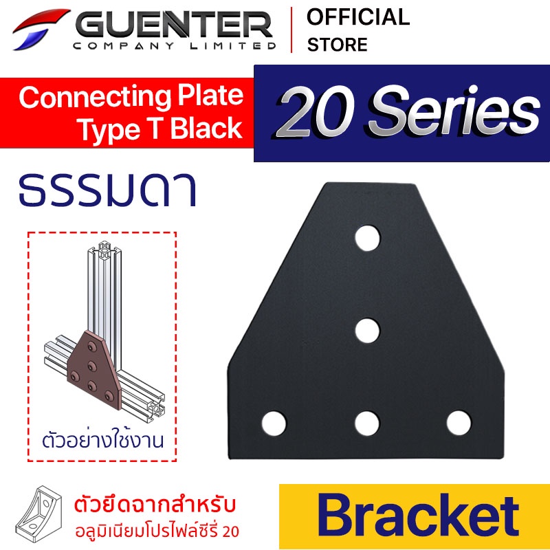 Connecting Plate Type T 20 Black - 20 Series (จำหน่ายแบบตัว) เป็นตัวจัด ...