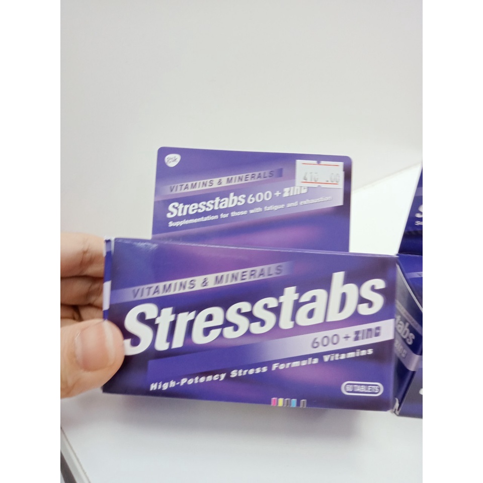 Stresstabs 600 + Zinc วิตามินสำหรับผู้ชาย สเตร็สแทปส์ 600 เสริมแร่ ...