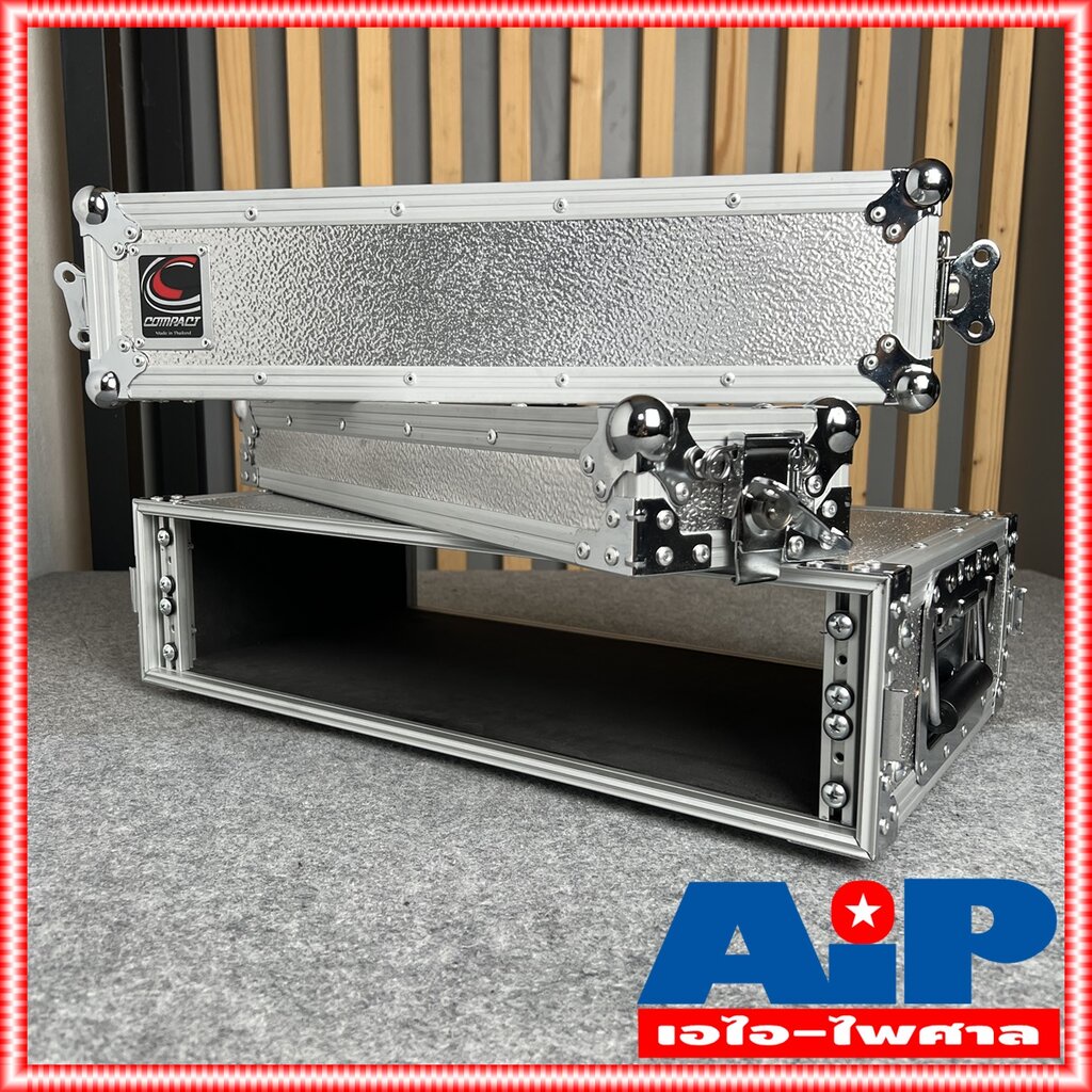 แร็ค COMPACT LA 2U RACK ไม้ผิวอลูมิเนียมสีเงิน ลึก 11นิ้ว LA2U แร็ค ...