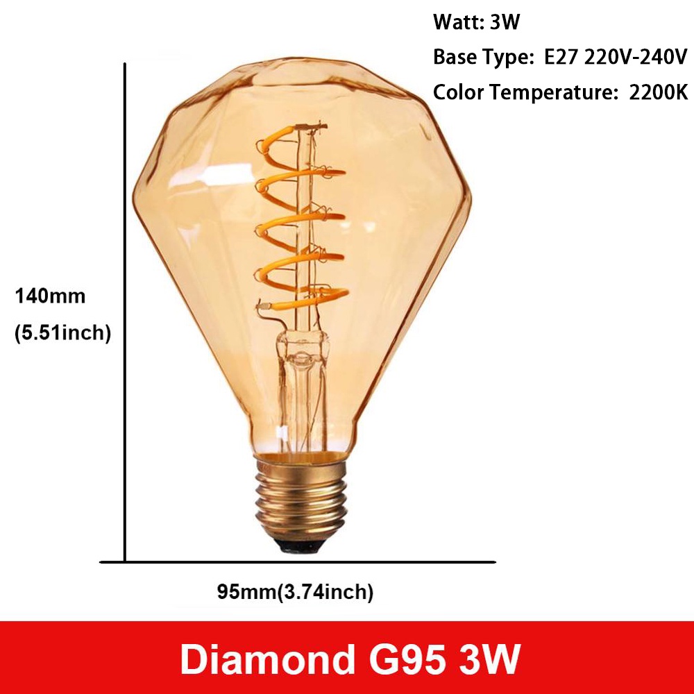 หลอดไฟ LED E27 3W 4W หรี่แสงได้ 220V สีขาวอบอุ่น สไตล์วินเทจ A19 | Shopee Thailand