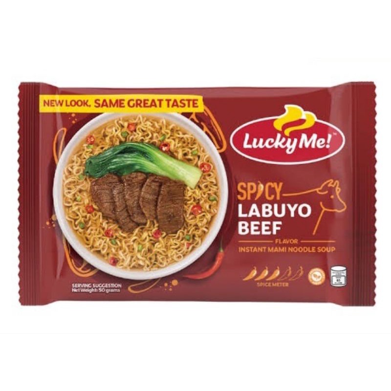 Lucky Me Instant Noodle Spicy Labuyo Beef 50g | Shopee Thailand