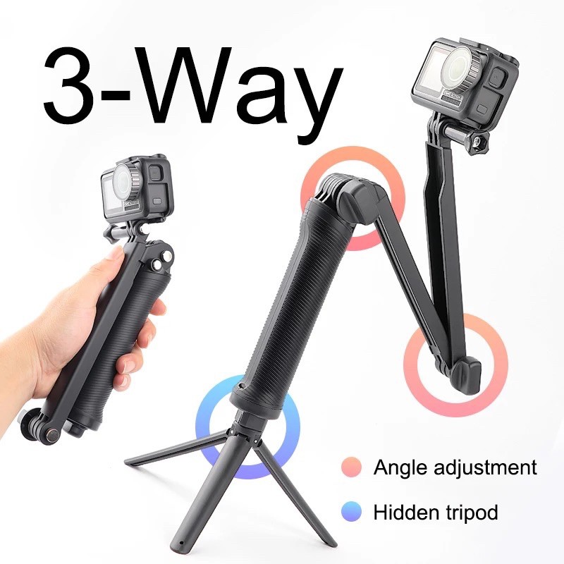 ไม้ 3 Way Gopro Three-Way Tripod แขนยื่น มือจับ ขาตั้งกล้อง GoPro ...