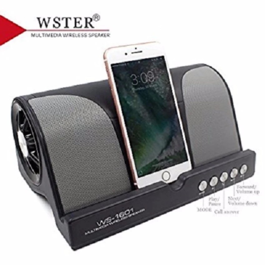 WS ลำโพงบลูทูธ WS-1601 กำลังขับ RMS3W ชาร์จแบตได้ในตัวเล่นเพลงจาก TF/USB +FM Radio พร้อม ...
