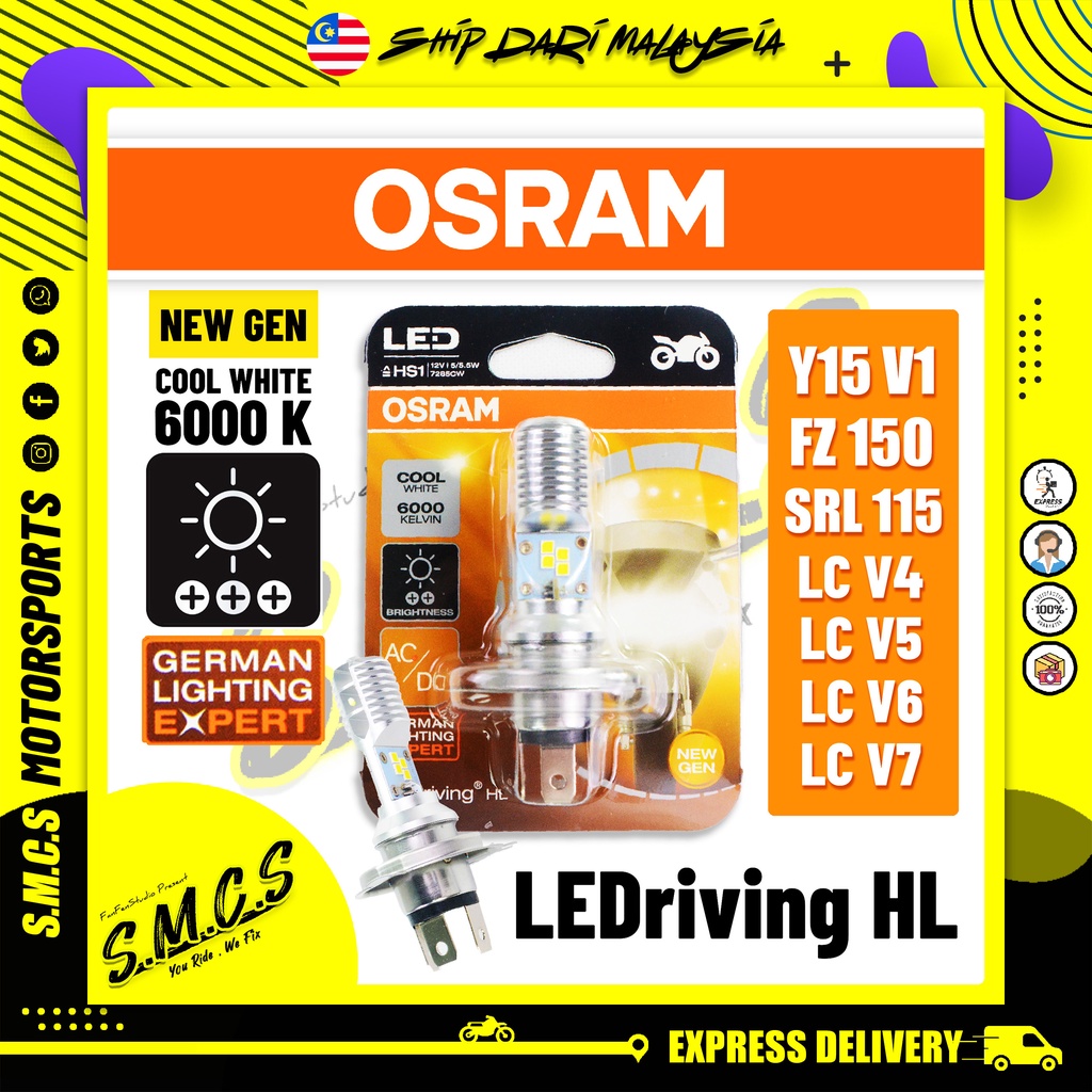 Osram หลอดไฟ HS1 LED 12V 5/5.5W ใหม่ เมนทอล LED รถจักรยานยนต์ Yamaha ...