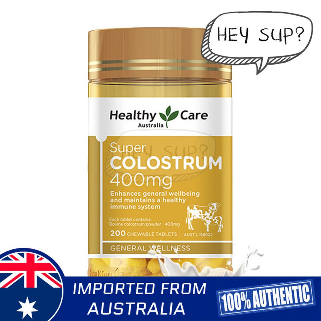 Healthy Care Super Colostrum 400mg 200 Chewable Tablets | Shopee Thailand