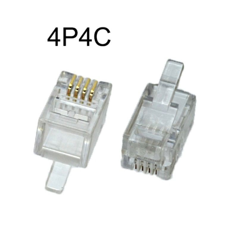 Rj11 4P4C คริสตัลหัว Modular ปลั๊กเชื่อมต่อ 10 ชิ้น | Shopee Thailand