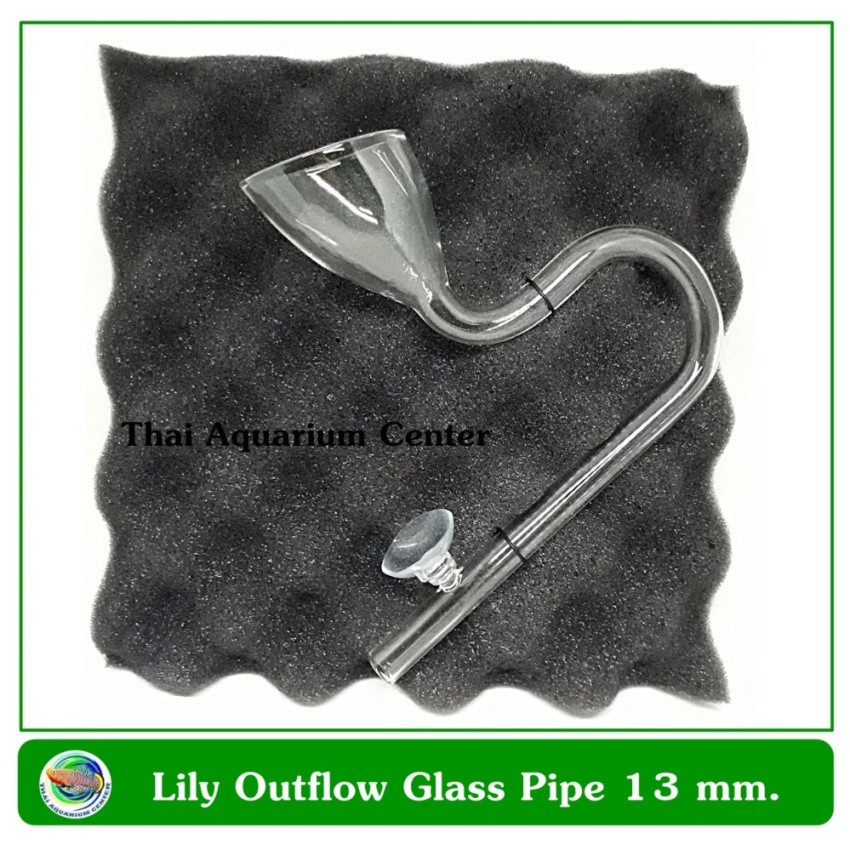 ท่อแก้วสำหรับน้ำออก ทรงดออกลิลลี่ Lily outflow glass pipe ขนาด 13 มม ...