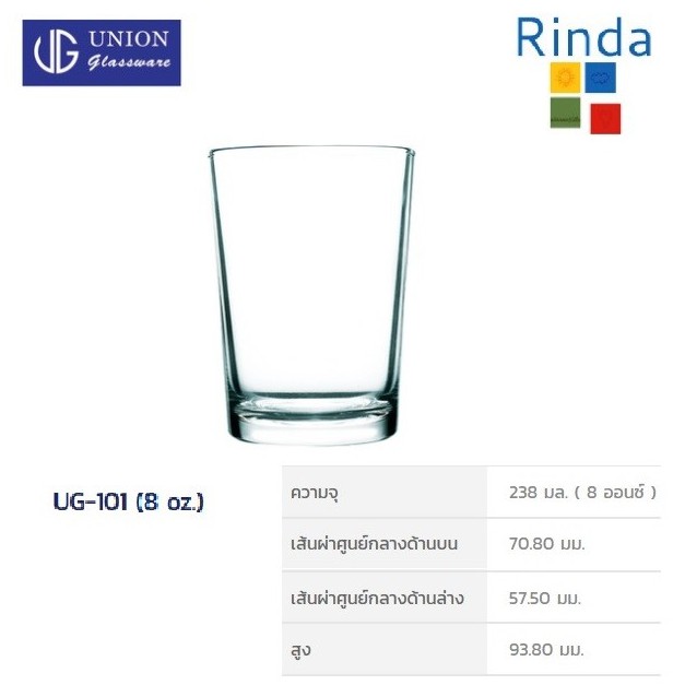แก้วน้ำ แก้วใส แพ็ค 12 ใบ UG-388 Union Glassware | Shopee Thailand