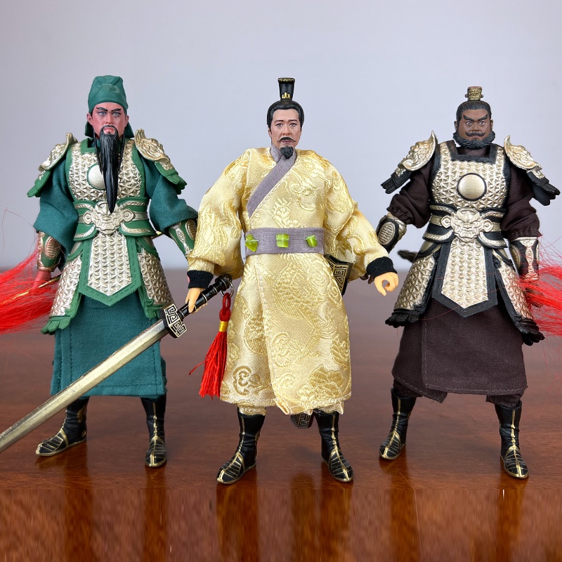 ♕ ™สามก๊ก Liu Bei Guan Yu Zhang Fei โรแมนติก movable ตุ๊กตา 1/12 ทหาร ...
