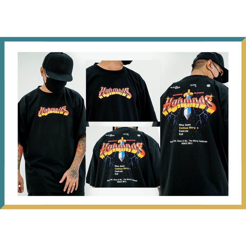 เสื้อสีขาว เสื้อผ้าTee_home/HGHMNDS - GAME ON /เสื้อยืดอินเทรนด์สําหรับ ...