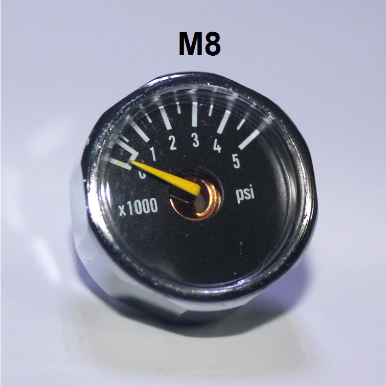 เกจ Gauge 5000 PSI หน้าดำขอบเงิน หน้า 25 มิล เกลียว M10x1 และ M8X1 สำหรับ PCP สูบ ปั๊มไฟฟ้า ฟรี ...