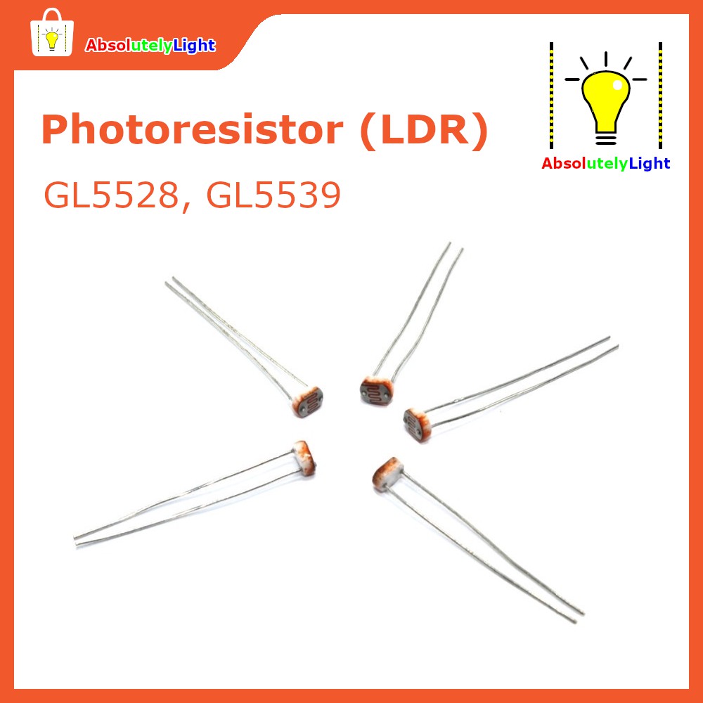 Photoresistor LDR 5mm GL5528, GL5539 โฟโตริซิสเตอร์ #อิเลคทรอนิก ...