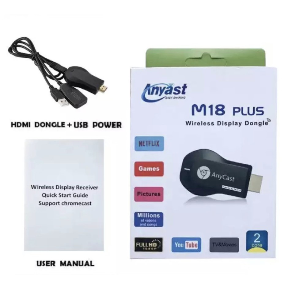 Anycast M18 Plus HDMI WIFI Display HDTV เชื่อมต่อมือถือไปทีวี 2022 ...