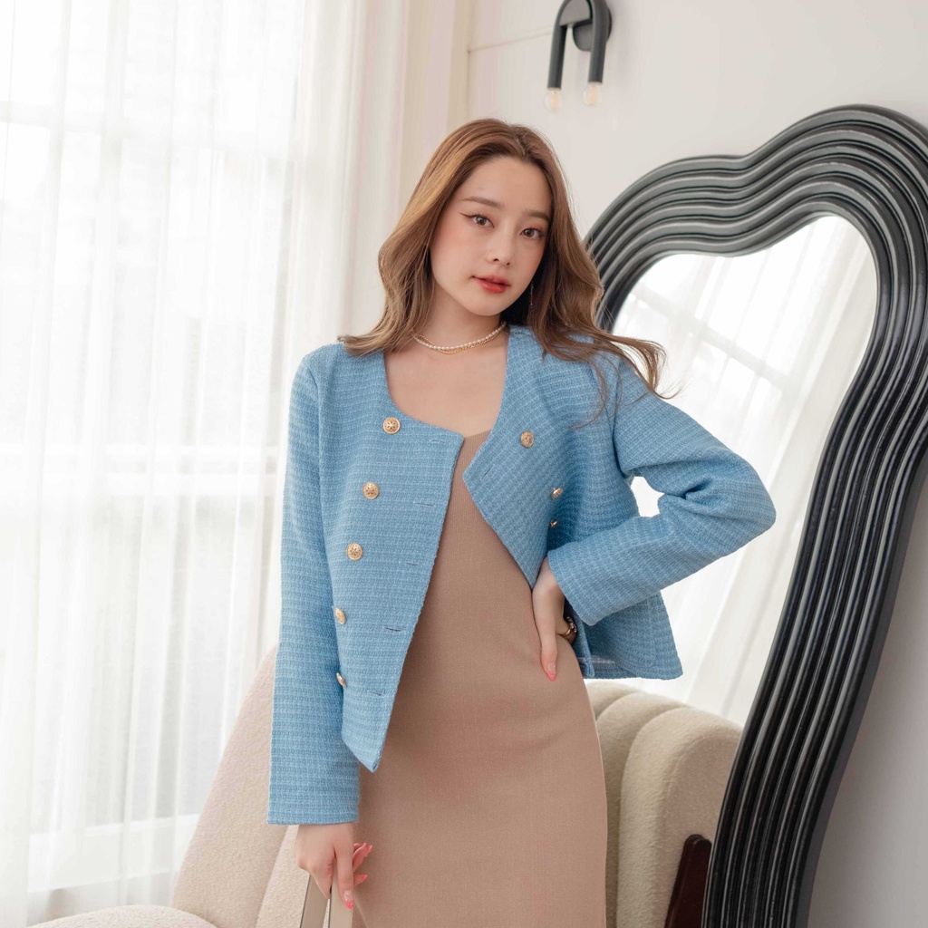 Kimmame - เสื้อ รุ่น Empress Tweed Jacket 4 สี | Shopee Thailand